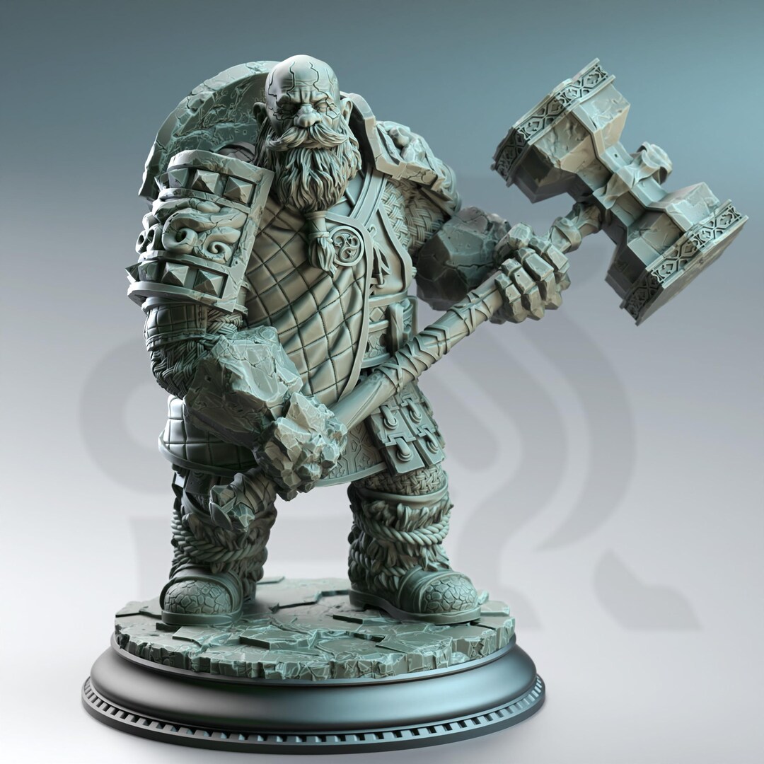 Kilroy, Earth Genasi Dwarf Cleric | 3D Printed Dnd Miniature for ...