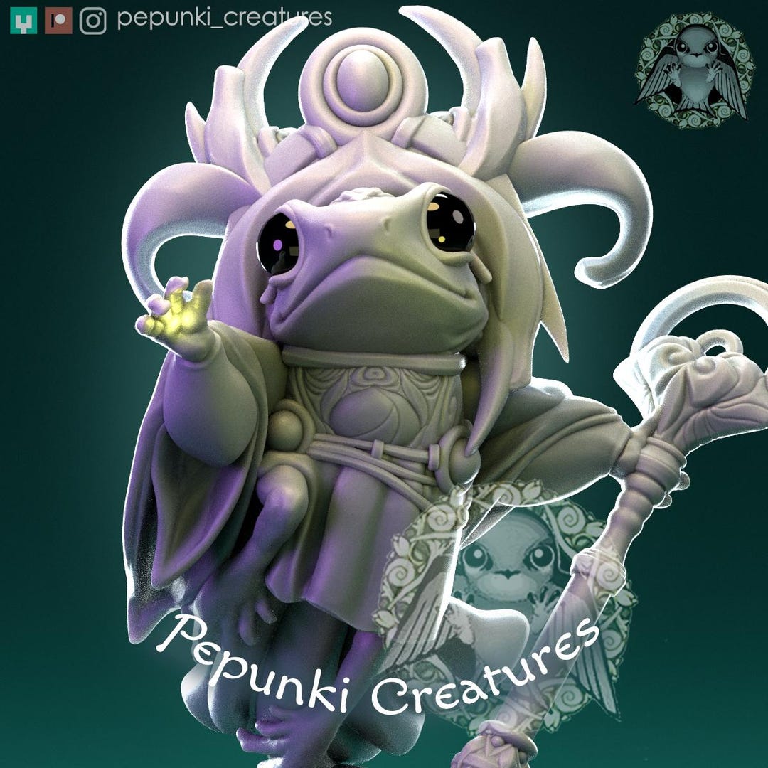 Poison Dart Frog Sorcerer : Unpainted D&D, TTRPG Miniature | Pepunki ...