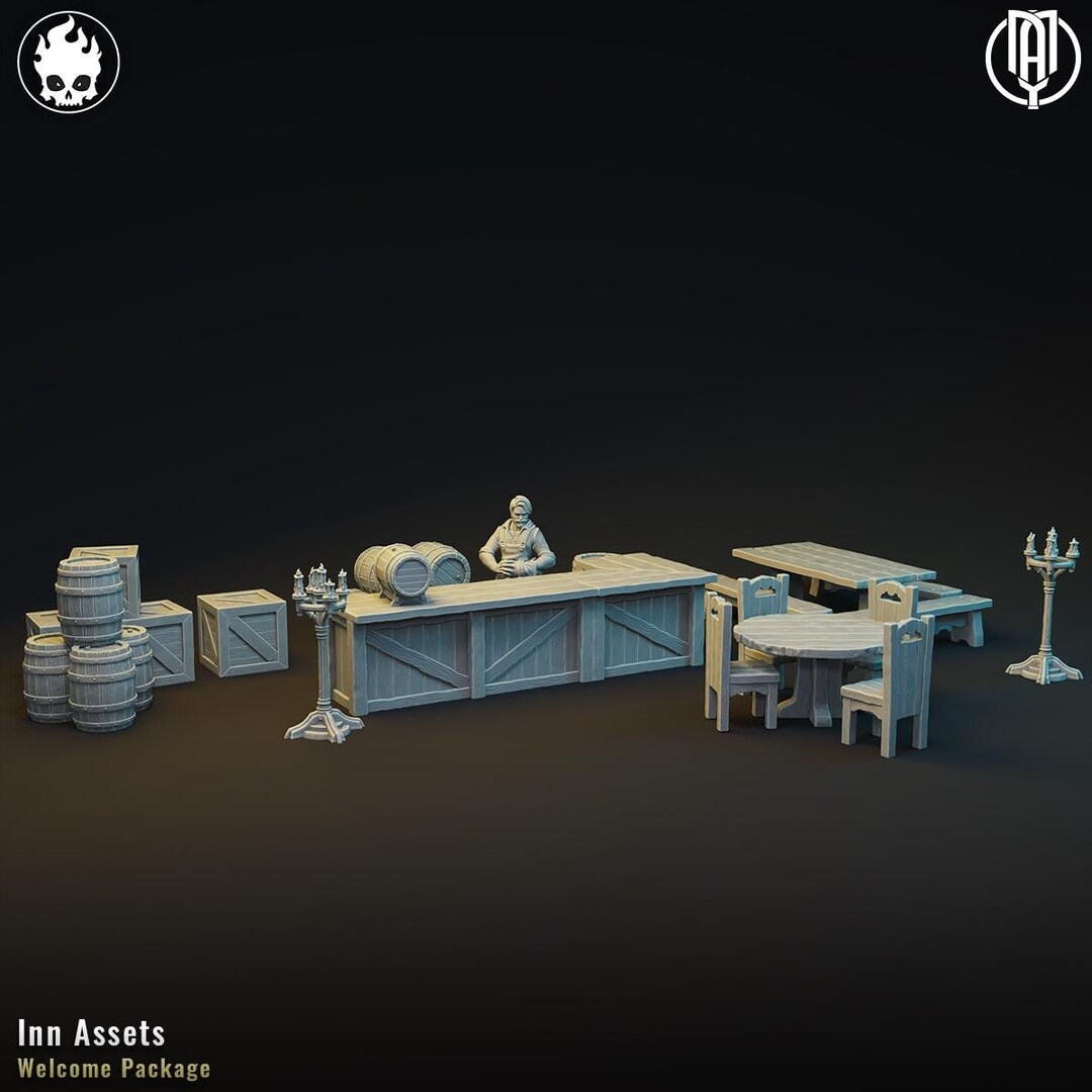 Tavern Bar Terrain, Adventurers Inn Props : D&D, Pathfinder, Frostgrave ...