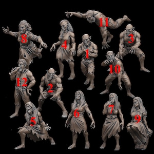 Vampire Spawn Bundle, 12 Unique Vampire Spawn, Dnd, Pathfinder, Frostgrave, 3D Printed Resin ...