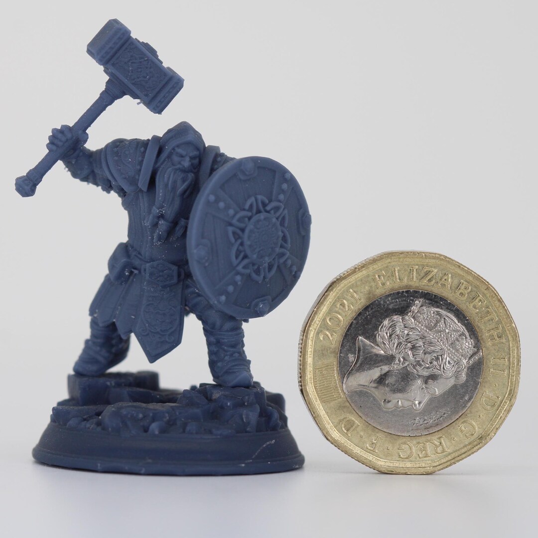 Dwarven Cleric Paladin Miniature: Hammer and Shield, D&D, Pathfinder ...