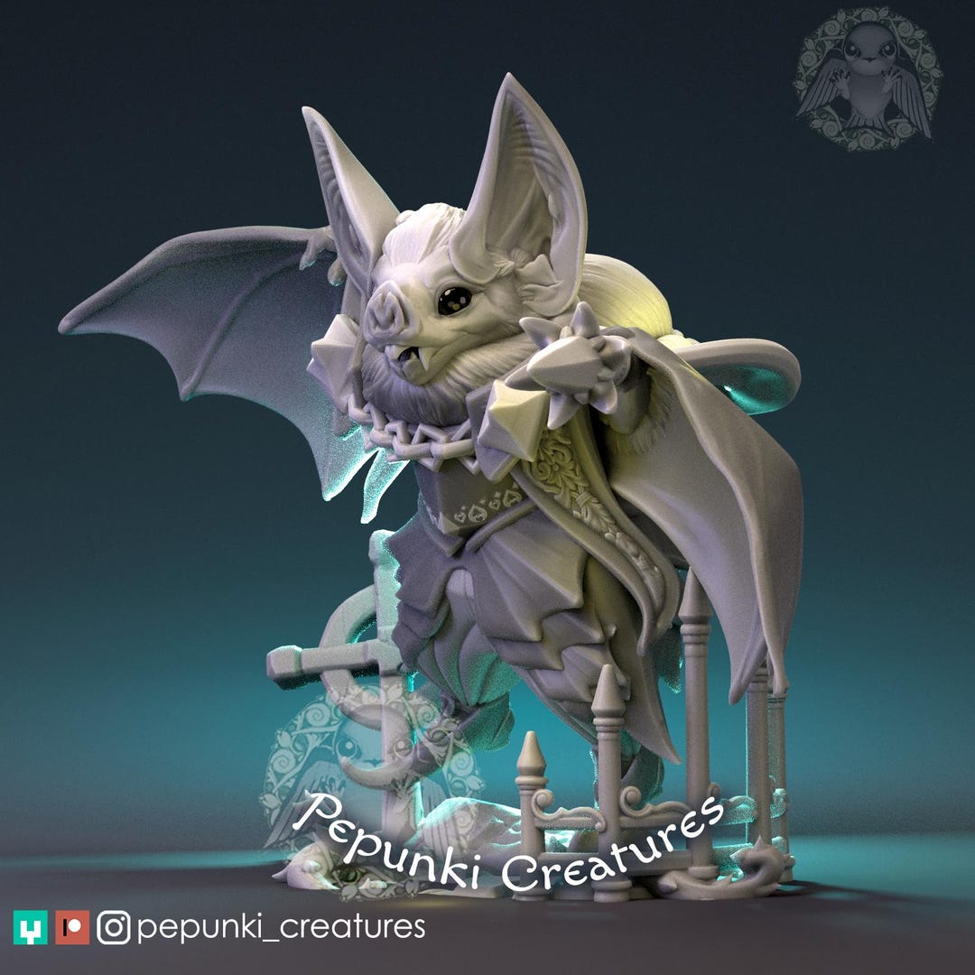 Vampire Bat Spearman : Unpainted D&D, TTRPG Miniature | Pepunki ...