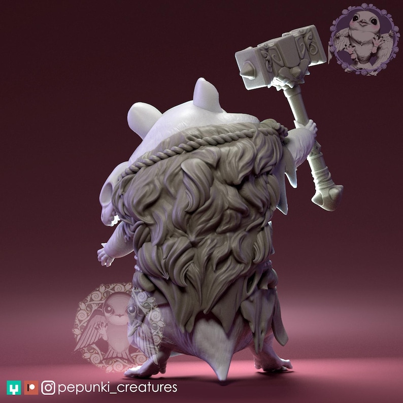 Hamster Barbarian Fighter, Pepunki Creatures : Dungeons and Dragons ...