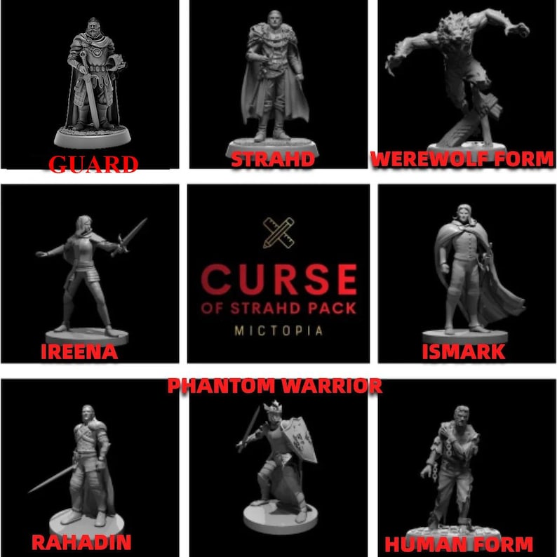 Curse of Strahd Miniatures – 30 or 32 NPC Character Pack for D&D ...