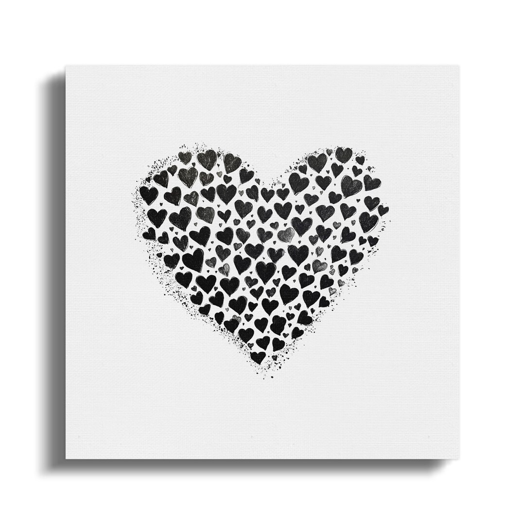 Black Heart Art Print, Printable Wall Decor, Digital Download, Modern ...