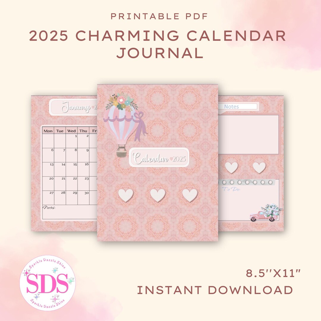 2025 Charming Calendar Journal | Printable & Digital Planner | Digital ...