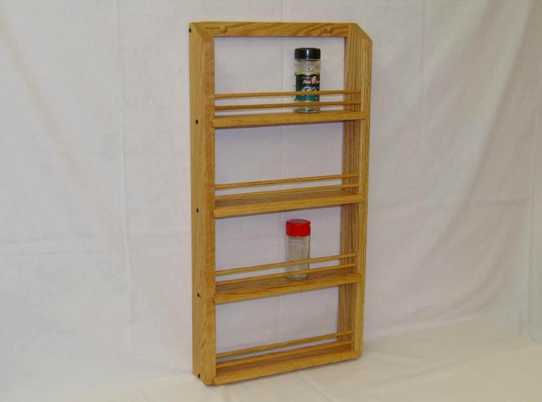 Oak Wooden 4-shelf Classic Spice Rack - Etsy