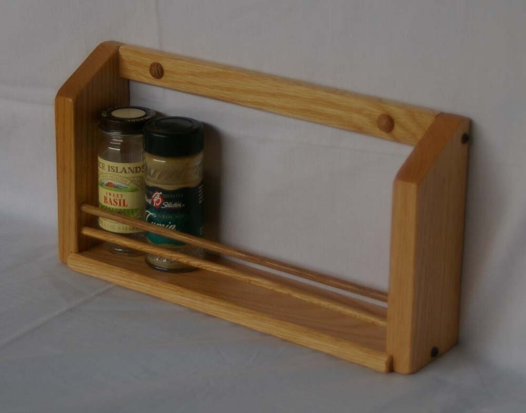 Oak Wooden Single Shelf Classic Spice Rack - Etsy