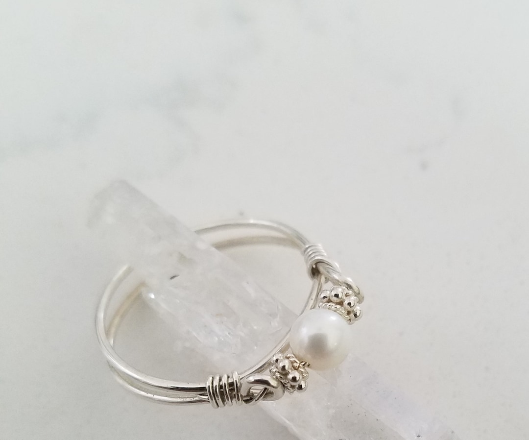 Pearl Band, Purity Ring,with Inspirational Card, Sterling Silver - Etsy