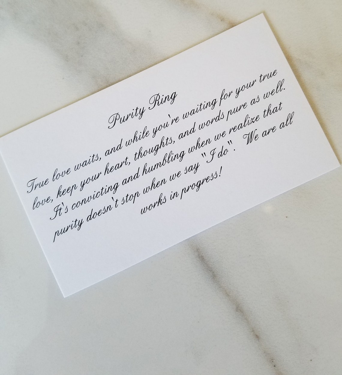 Crystal Ring Purity Ringwith Inspirational Card Sterling - Etsy