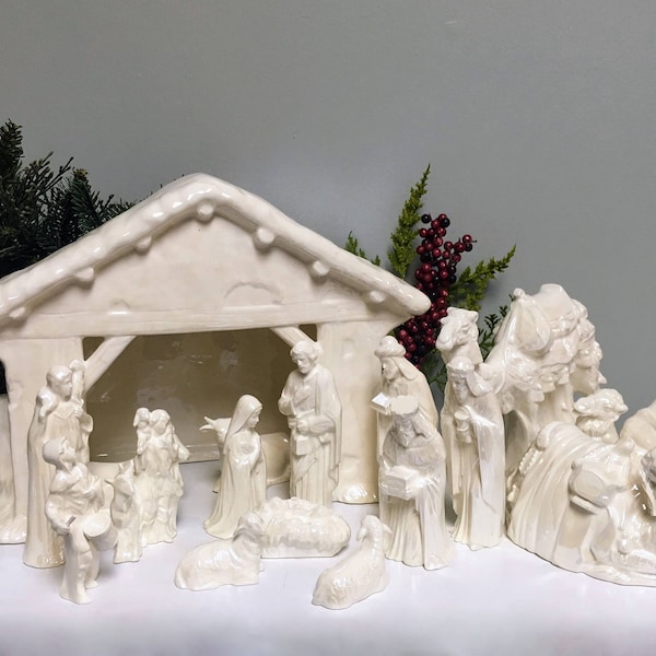 Ceramic Nativity Set - Etsy