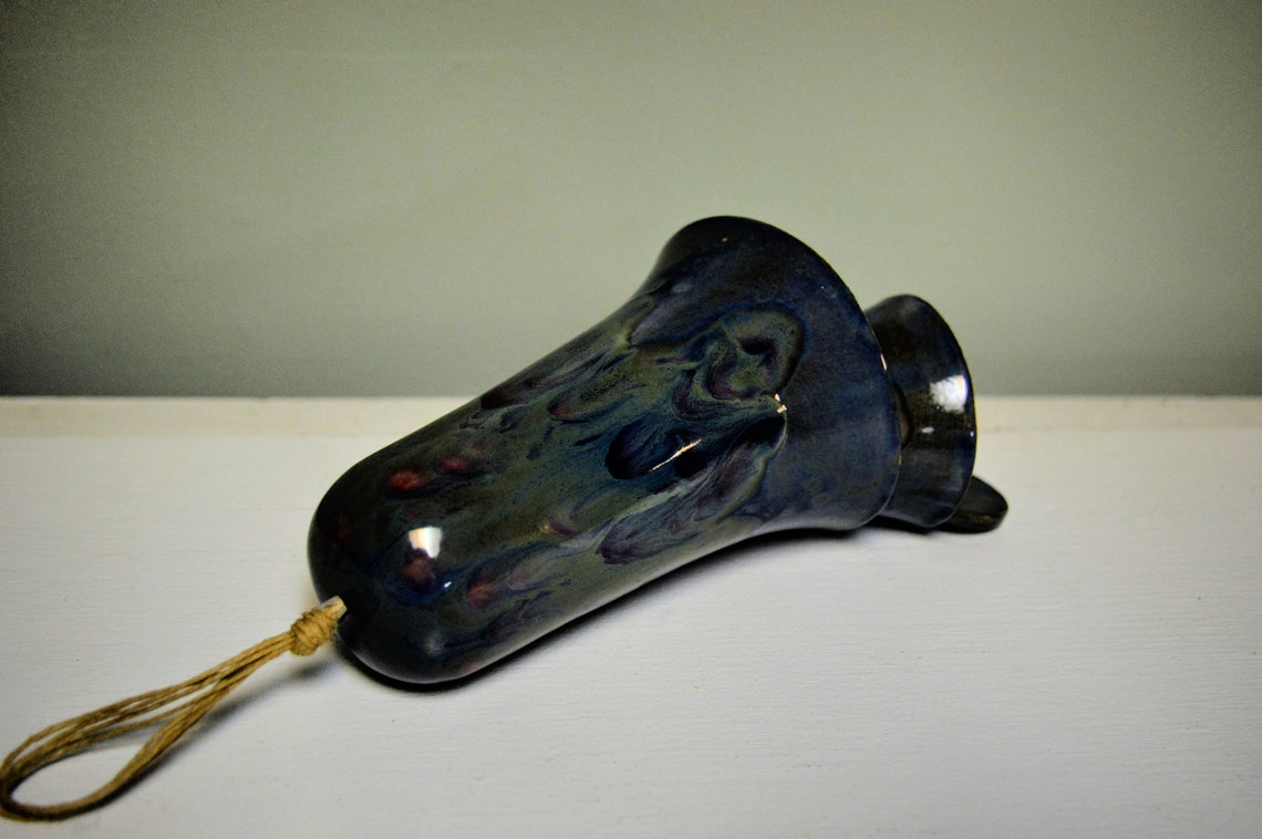 Ceramic Small Stack Wind Bell Wind Chime Dusty Blue Grey and - Etsy