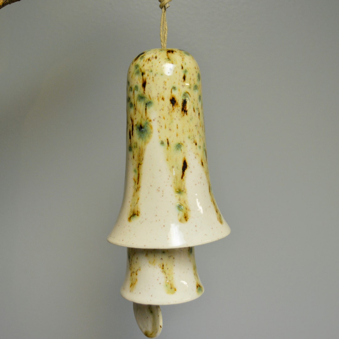 Ceramic Small Stack Wind Bell Wind Chime - Cappuccino Mint Spiced Cream ...