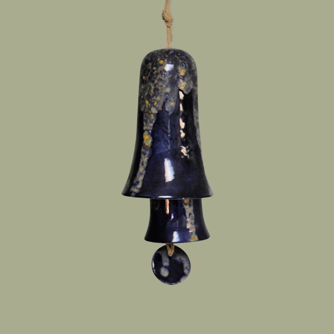 Ceramic Small Stack Wind Bell Wind Chime - Galaxy Blue, Grey, Yellow ...