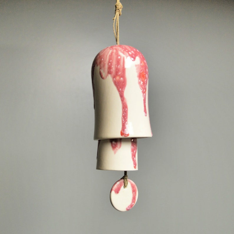 Rounded Ceramic Small Stack Wind Bell Wind Chime White - Etsy