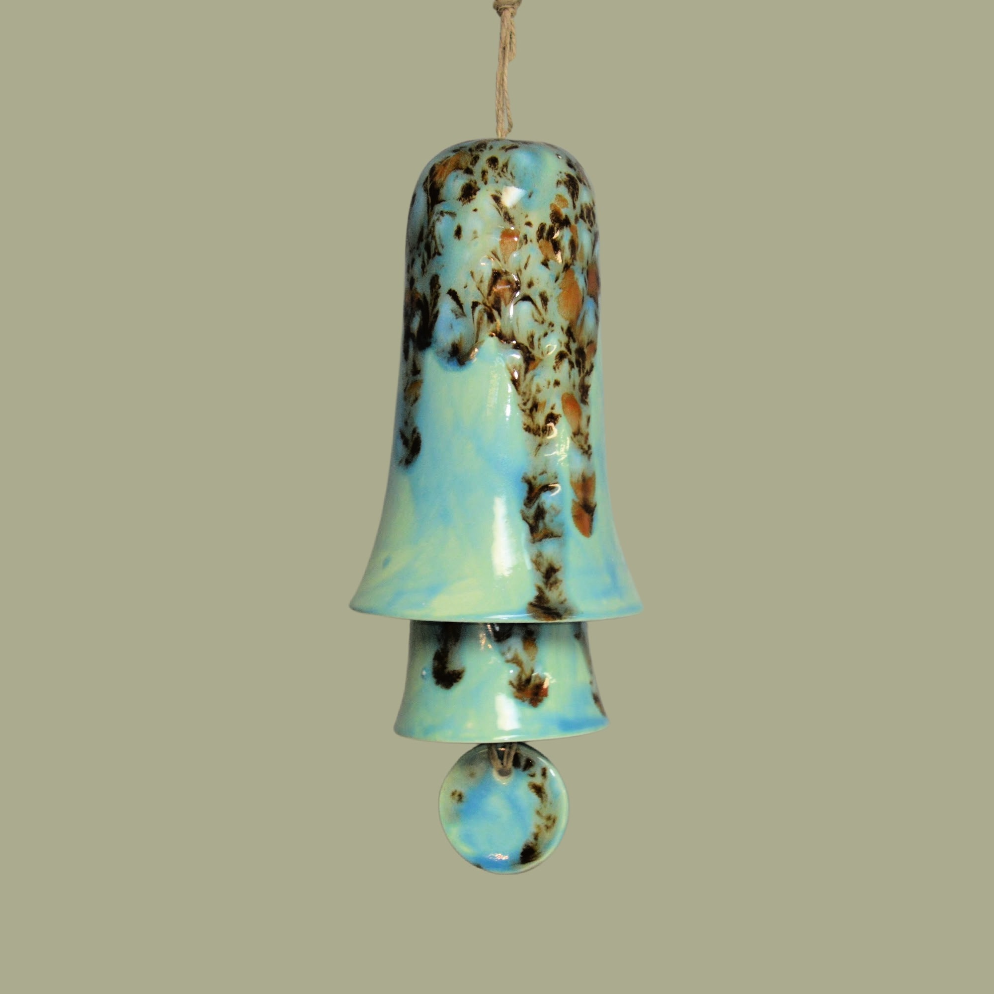 Ceramic Small Stack Wind Bell Wind Chime Turquoise Mocha - Etsy