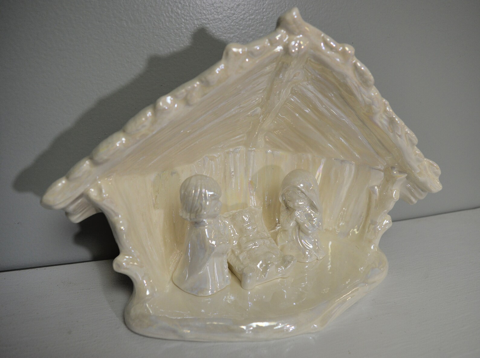 Ceramic Child Nativity Creche Scene Mother of Pearl - Etsy