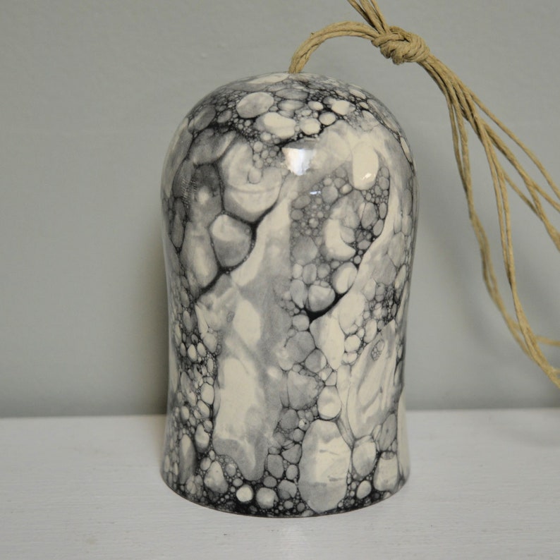 Rounded Ceramic Small Stack Wind Bell Wind Chime Black White | Etsy