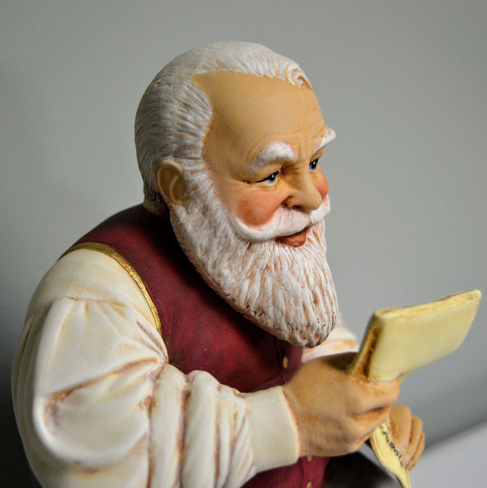 Ceramic Santa Reading Mail Figurine Mail Sack Santa | Etsy