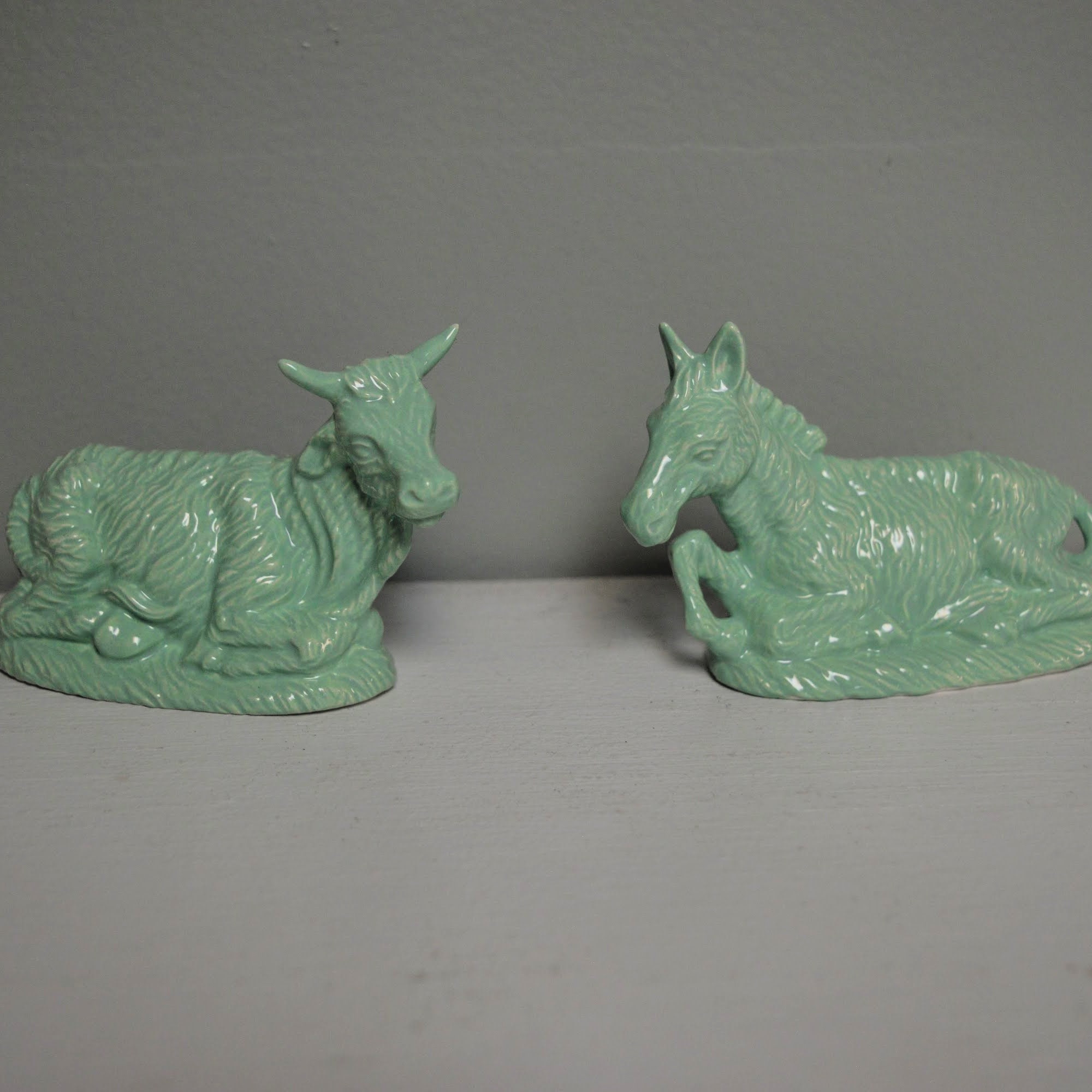 Jade Green Ceramic Nativity Scene | Etsy