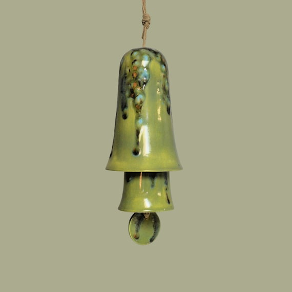 Ceramic Small Stack Wind Bell Wind Chime Sage Green Mocha - Etsy