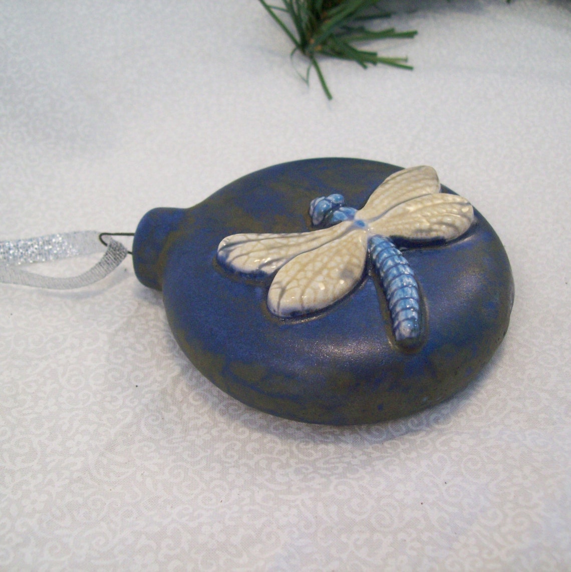 Ceramic Dragonfly Christmas Ornament - Etsy