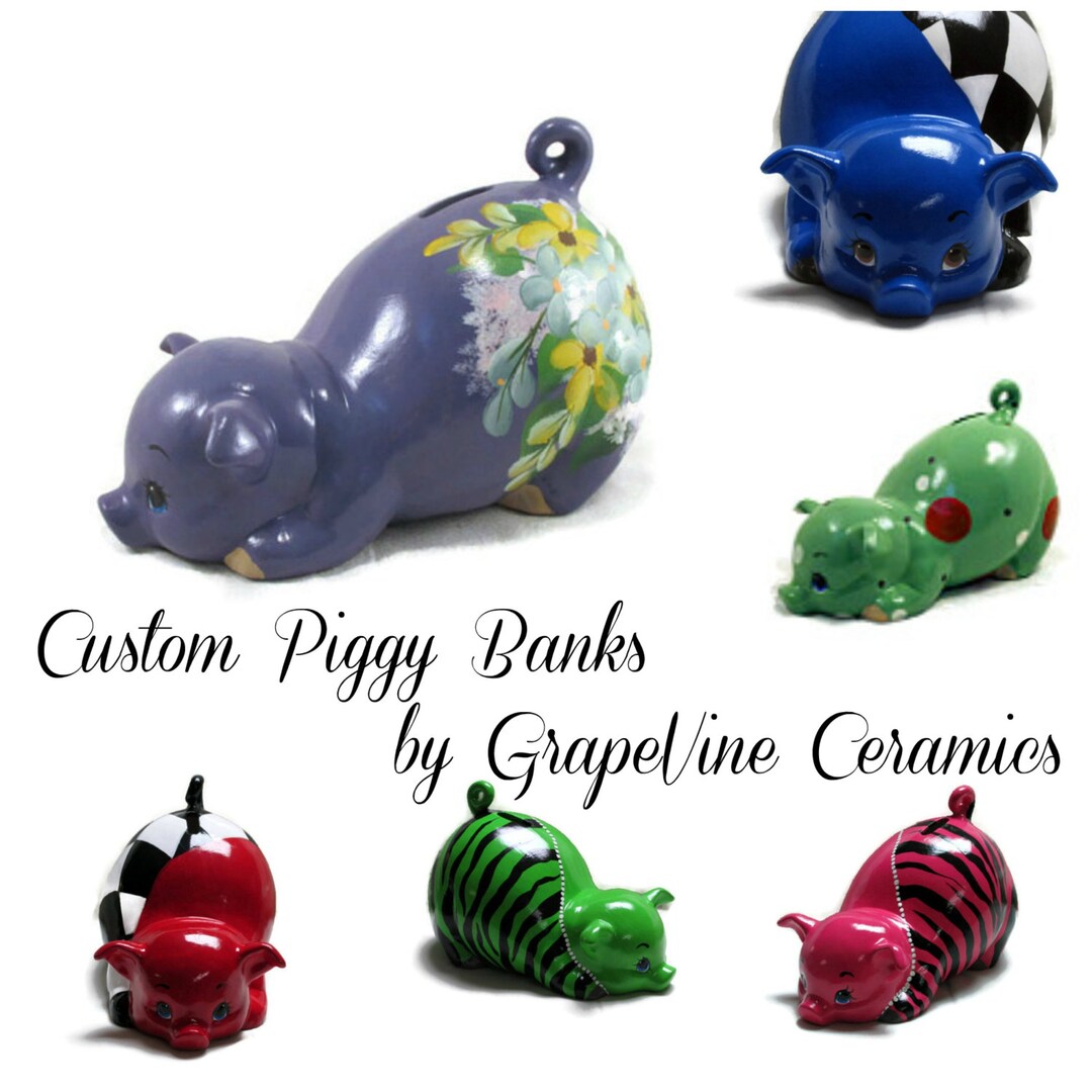 Ceramic Piggy Bank - Custom Ceramic Piggy Bank - Personalized Ceramic ...