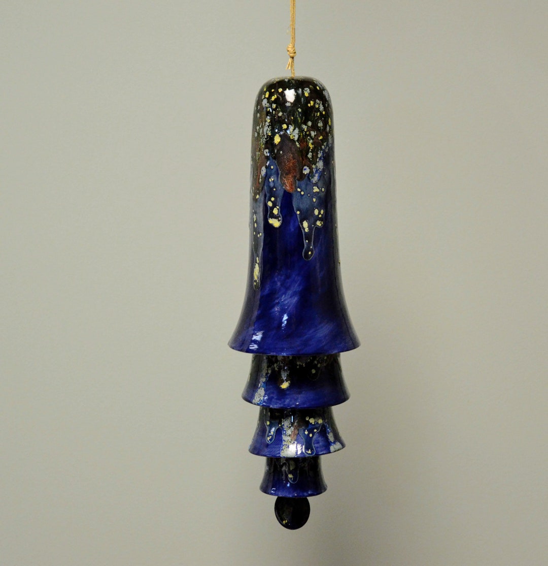 Ceramic Cone Bell Wind Chime - Blue, Yellow, Purple, Gray - Etsy