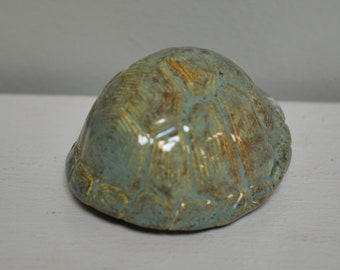 Turtle Garden Statue BOX TURTLE Glazed Pottery Shell Ceramic Fun ...