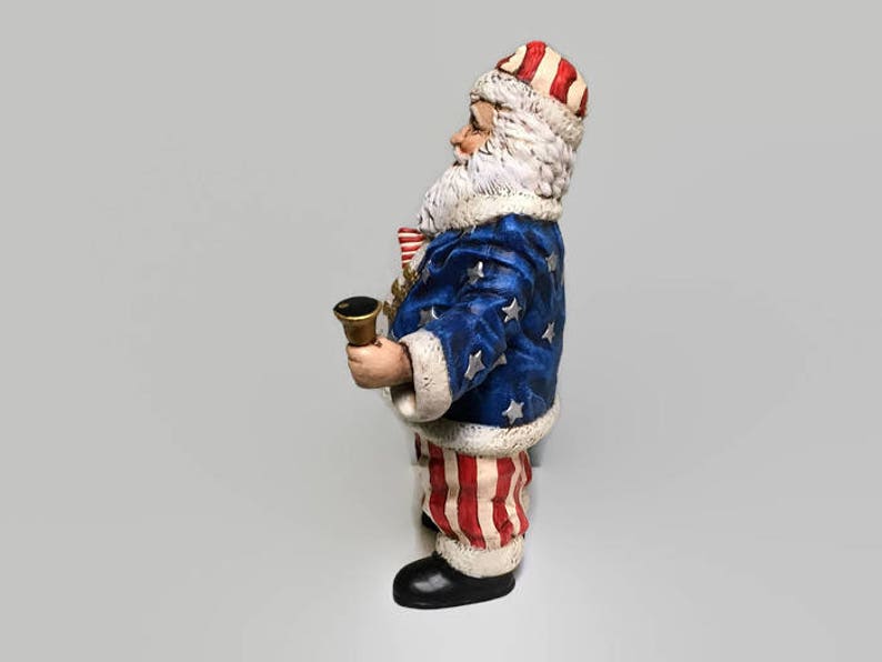 Patriotic Santa Figurine Santa Figurine Americana Santa | Etsy