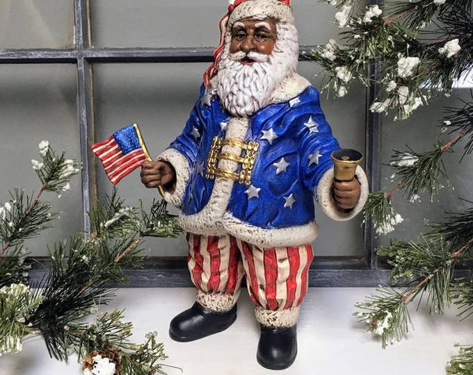 African American Patriotic Santa Figurine - Etsy