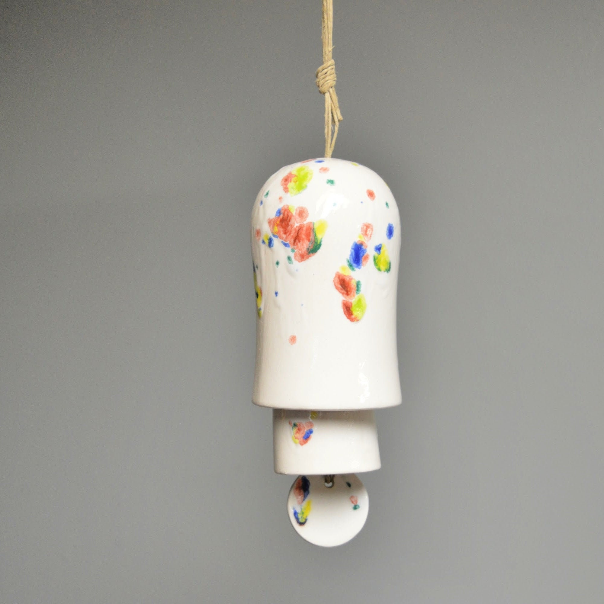 Rounded Ceramic Small Stack Wind Bell Wind Chime White With - Etsy