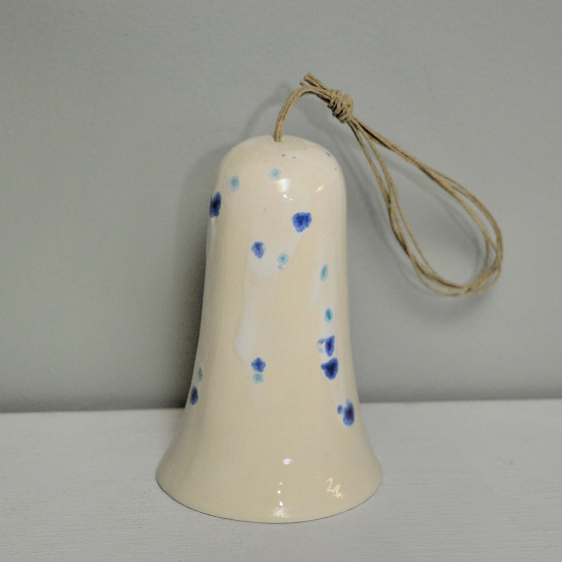 Ceramic Small Stack Wind Bell Wind Chime White With Royal - Etsy
