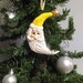 Ceramic Santa Crescent Moon Christmas Ornament Lemon Yellow - Etsy