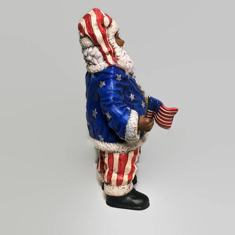 African American Patriotic Santa Figurine | Etsy