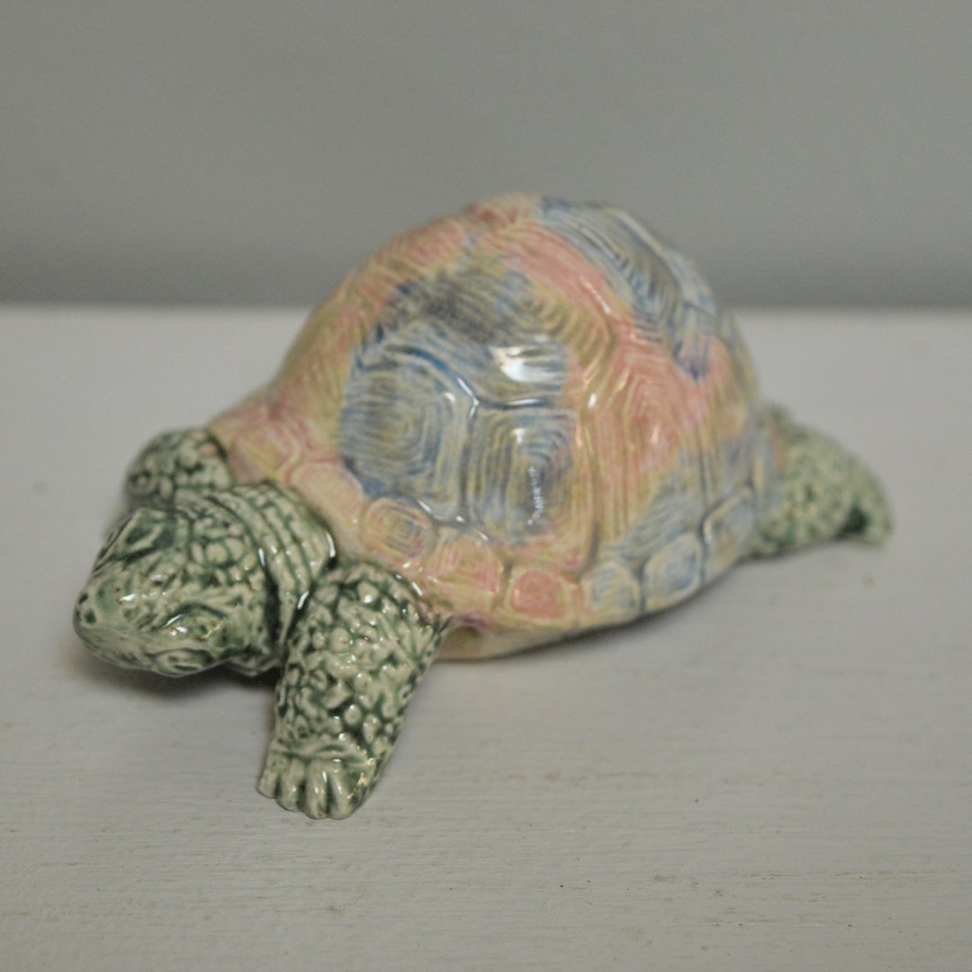 Ceramic Box Turtle "almost Home" - Etsy