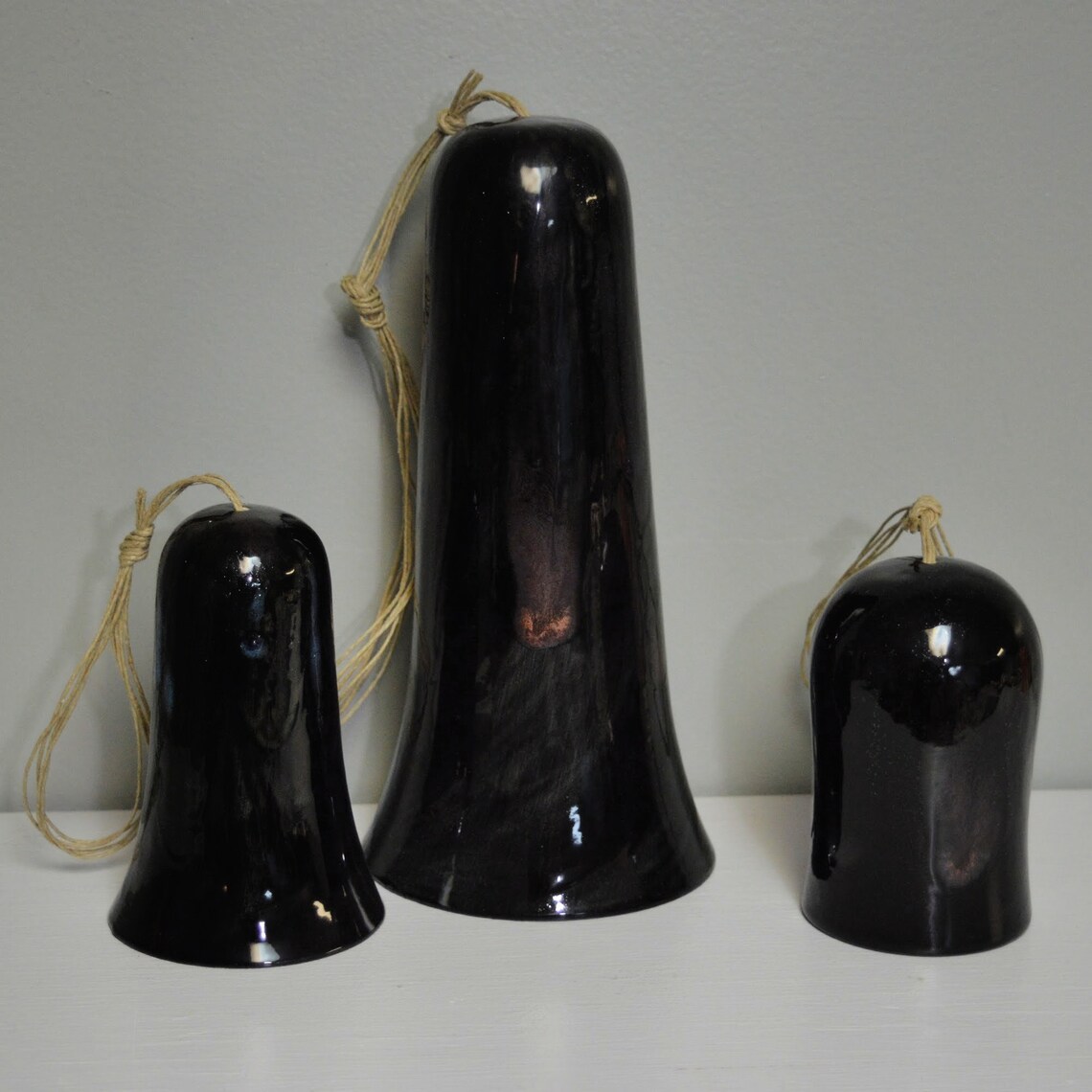 Ceramic Small Stack Wind Bell Wind Chime - Black Rose Shimmer - Etsy