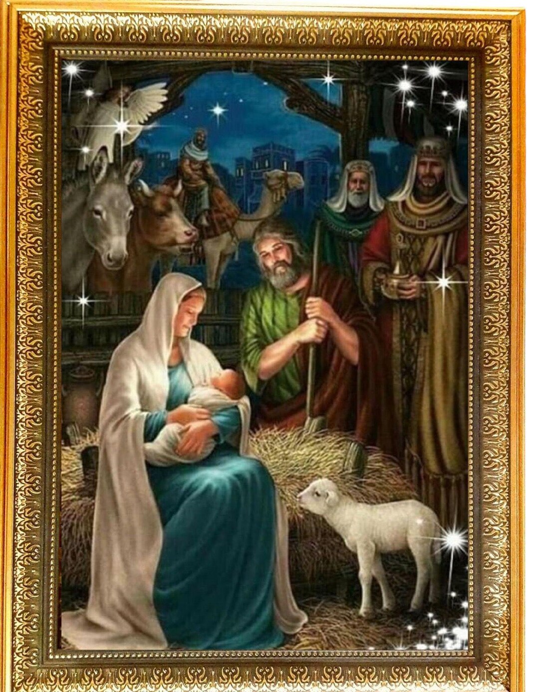 Hand-embossed Nativity Scene on 100-micron Aluminum Sheet Unique ...