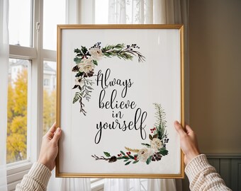 Motivational Watercolor Floral Printable Poster 3 Pack - Etsy