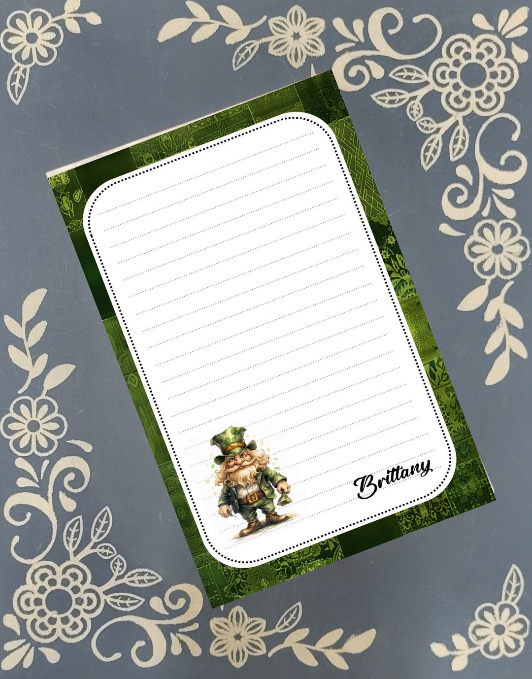 Personalized St. Patrick's Day, Leprechaun, Notepad Stationery - Etsy