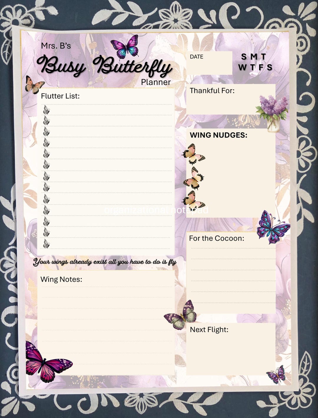 The Busy Butterfly Planner Pad – Daily Tear Away Notepad, 8.5x11 To-do ...