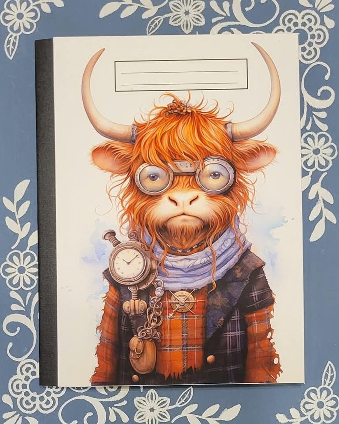 Cow, Highland Cow, Covered Notebook - Etsy