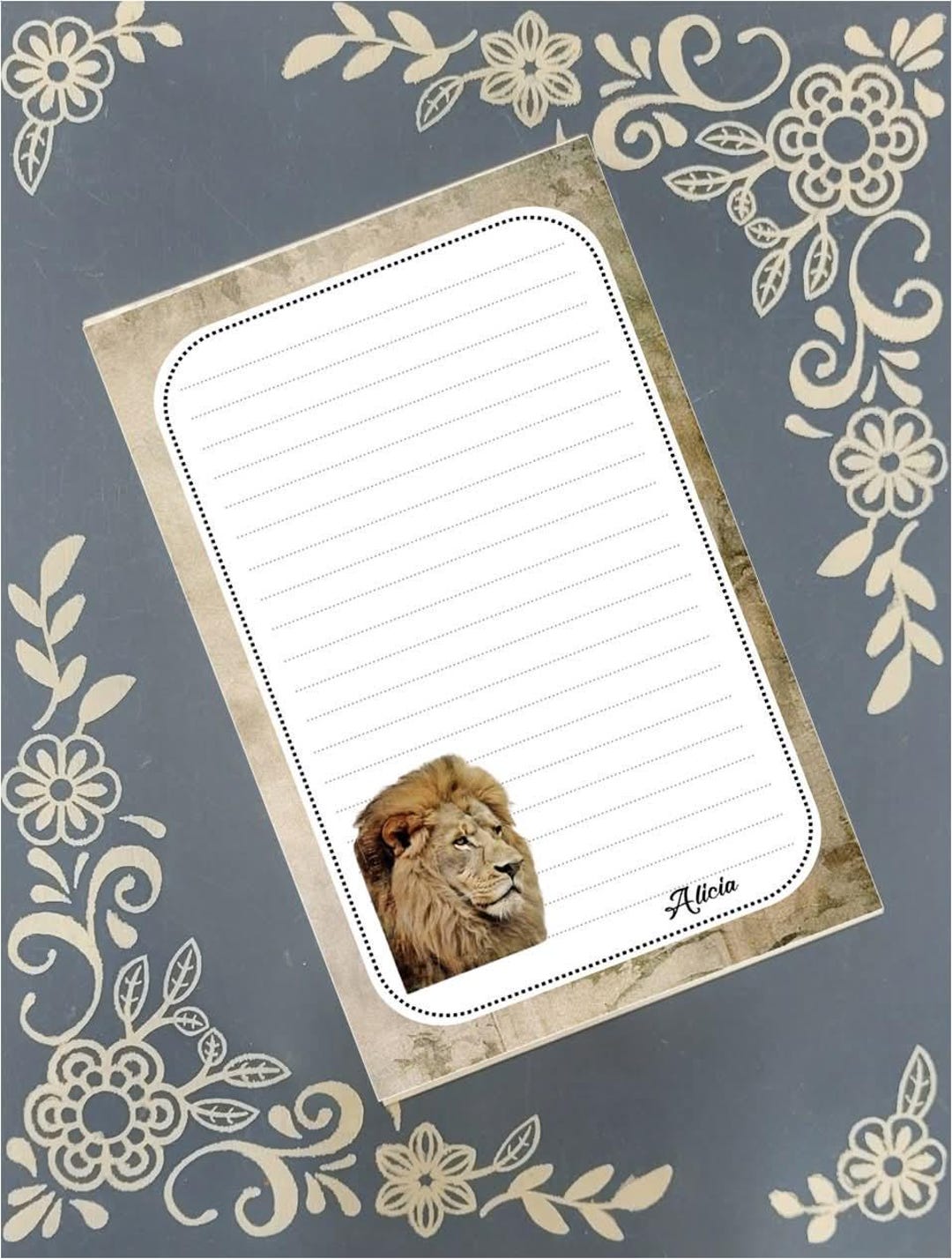 Lion, Personalize, Notepad - Etsy