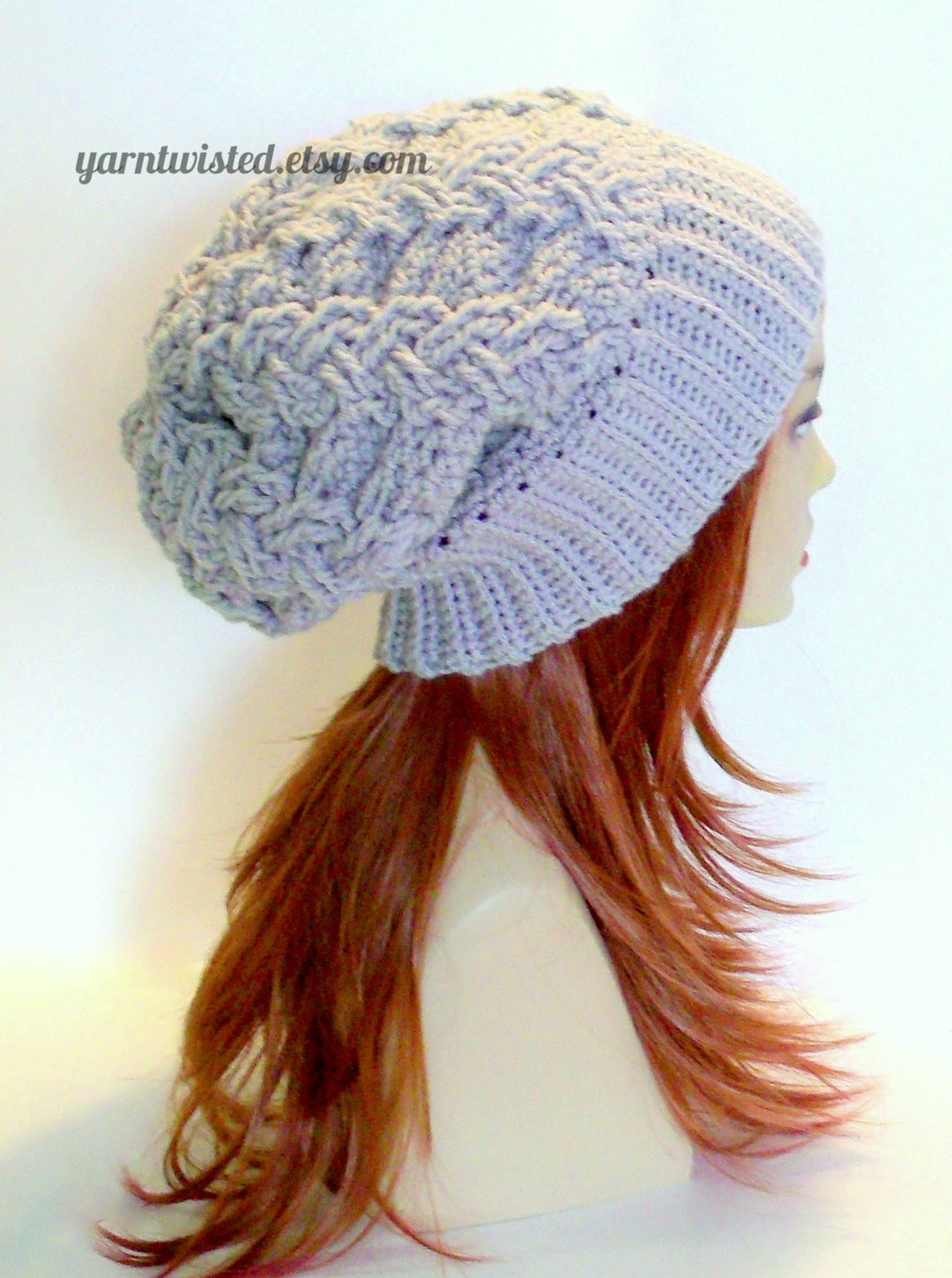 Braided Cable Crochet Slouchy Hat Pattern (PDF Download) - Etsy