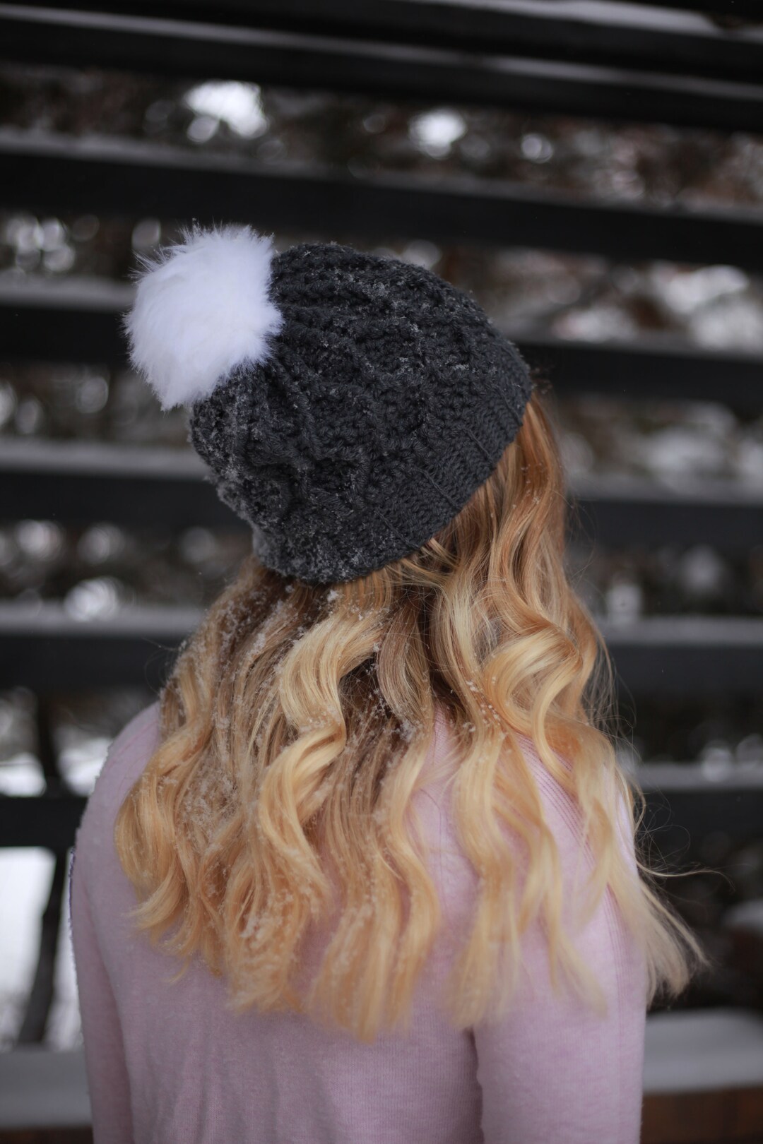 CROCHET PATTERN , Volcano Ash Pom Pom Beanie, Women's Winter Hat ...