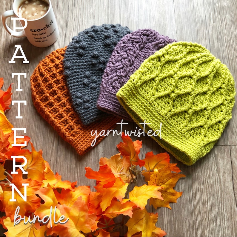 Crochet Pattern PDF BUNDLE: Women's Crochet Hat With Faux - Etsy