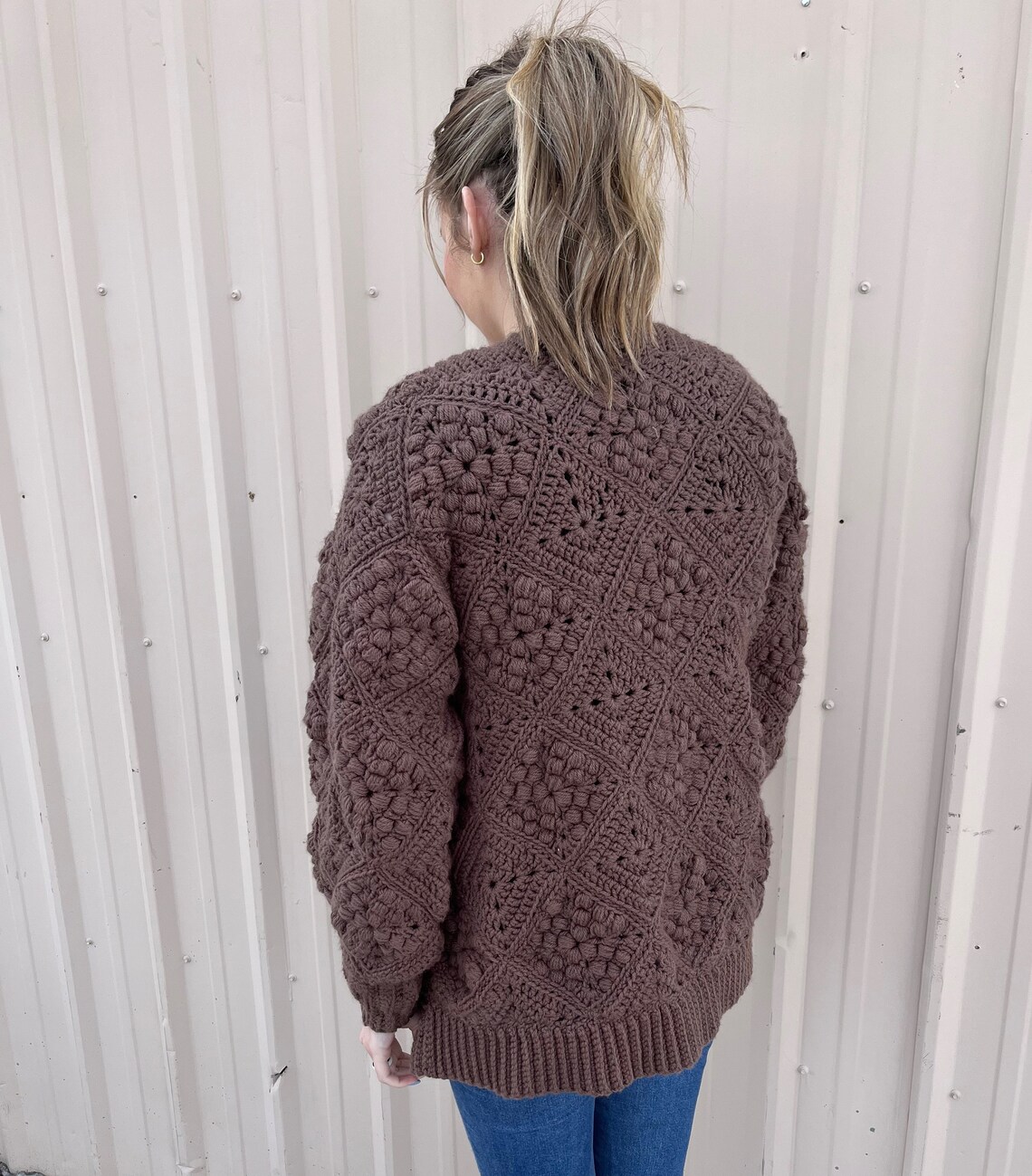 Bobbled Granny Square Crochet Cardigan Pattern Crochet - Etsy