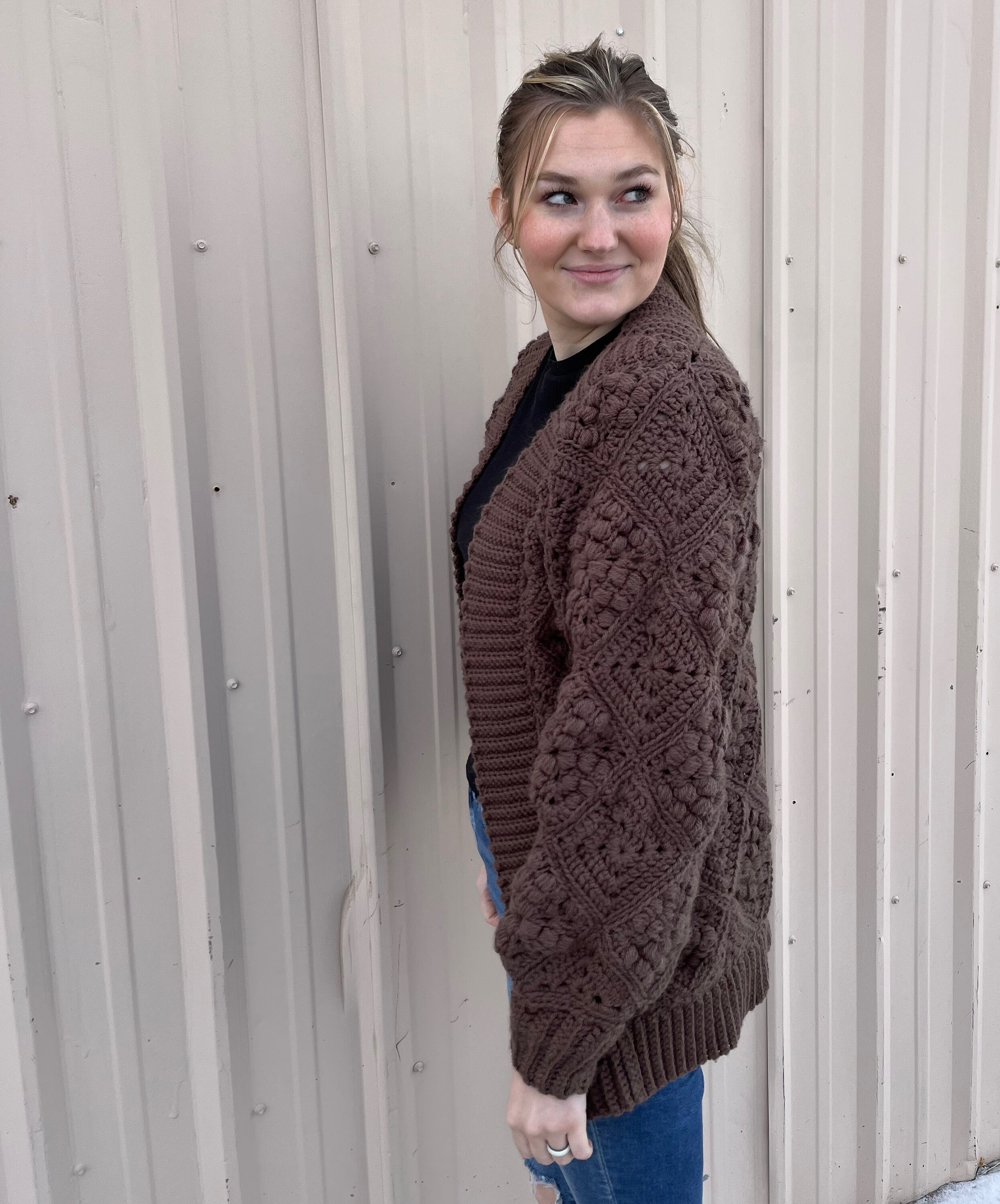 Bobbled Granny Square Crochet Cardigan Pattern Crochet - Etsy