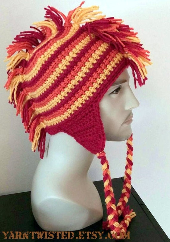 CROCHET PATTERN PDF Fire Hawk Earflap Mohawk Crocheted | Etsy
