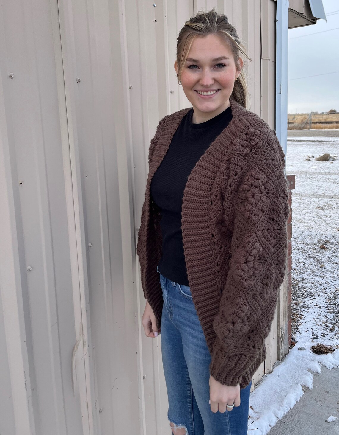 Bobbled Granny Square Crochet Cardigan Pattern Crochet - Etsy